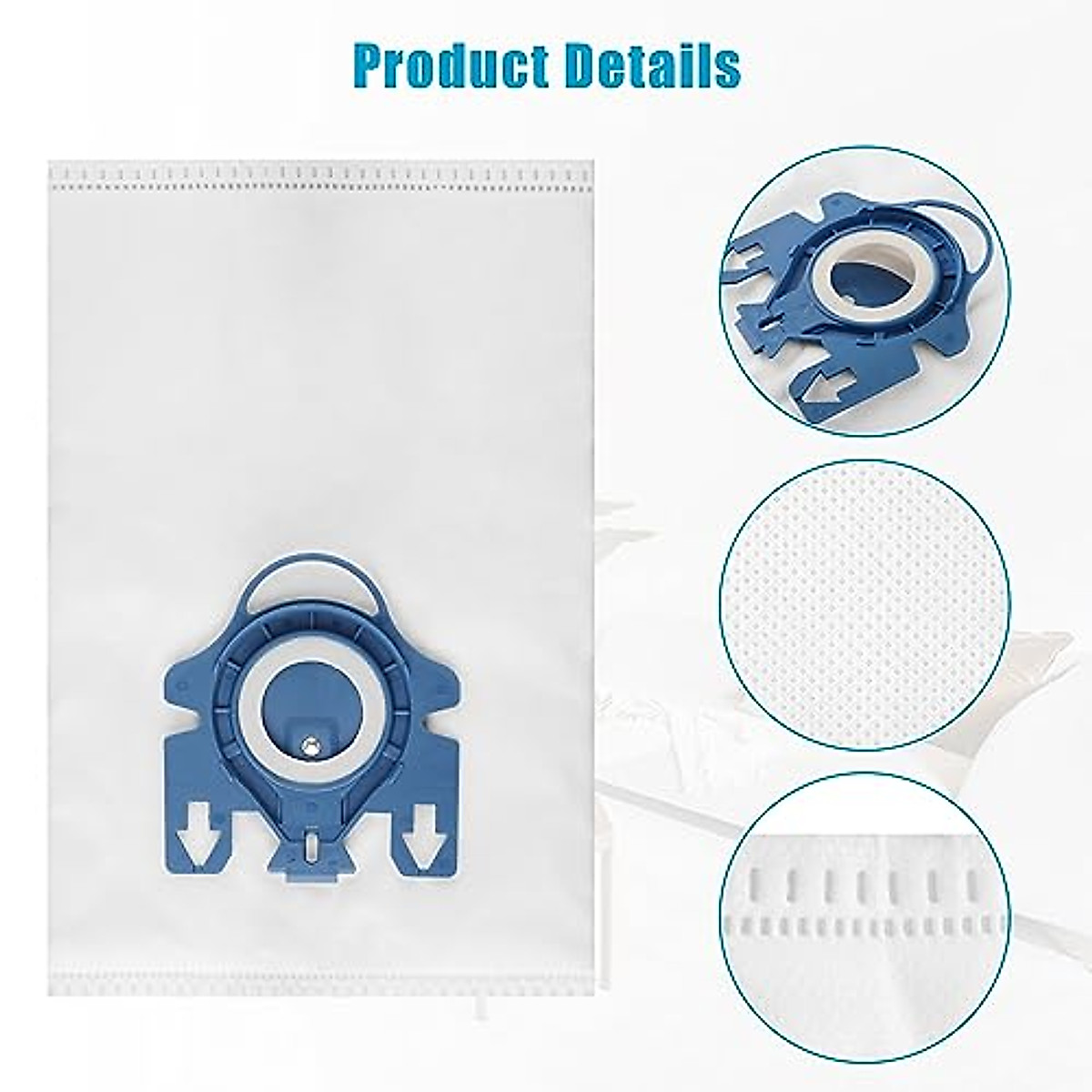 CTIOAOS 12Pcs 3D Dust Bags Replacement for Miele GN Vacuum Bags, Compatible with Miele Complete C1, C2, C3, Classic C1, S8, S5, S2, S400i, S600 with 3 MP Filters & 3 AC Filters