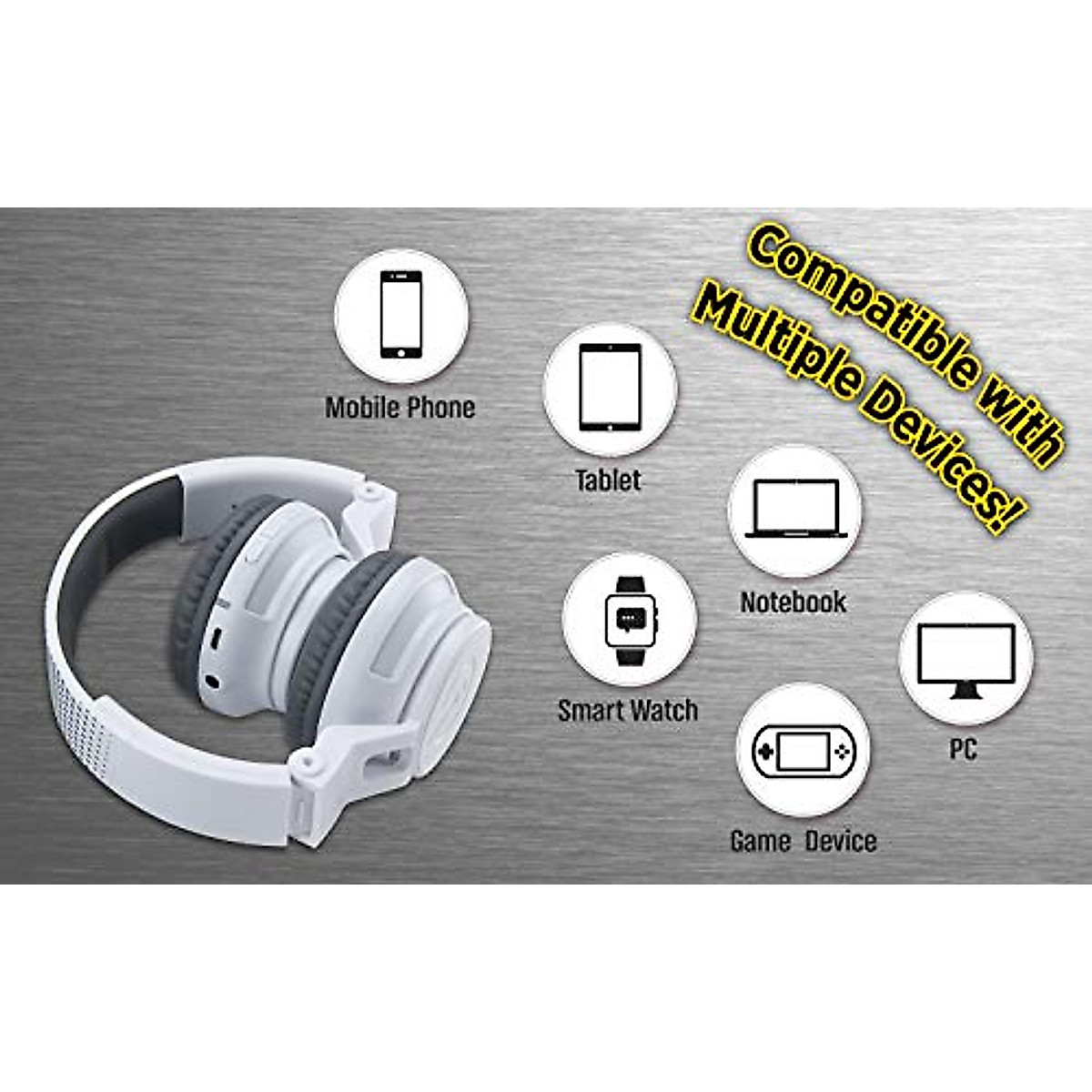 eKids Kids Bluetooth Headphones, Wireless Headphones with Microphone Includes Aux Cord, Volume Reduced Kids Foldable Headphones for School, Home, or Travel