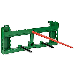 Titan Attachments Hay Frame Attachment, 39â€ Hay Bale Spear and Stabilizers, Rated 4,000 LB, Receiver Hitch, Fits John Deere Loaders