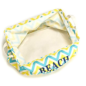 The Lakeside Collection Multicolor Beach Towels Storage Tote for Indoors with Carrying Handles
