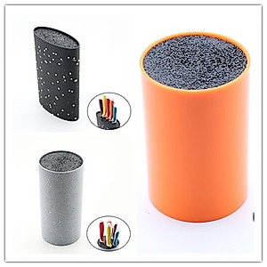 KeepingcooX Small Knife Block Universal Knife Holder without Knives - Convenient Storage for Various Knives and Kitchen Tools with Washable Removable Bristles, Height 13.5 cm/5.3 In (Cylinder)