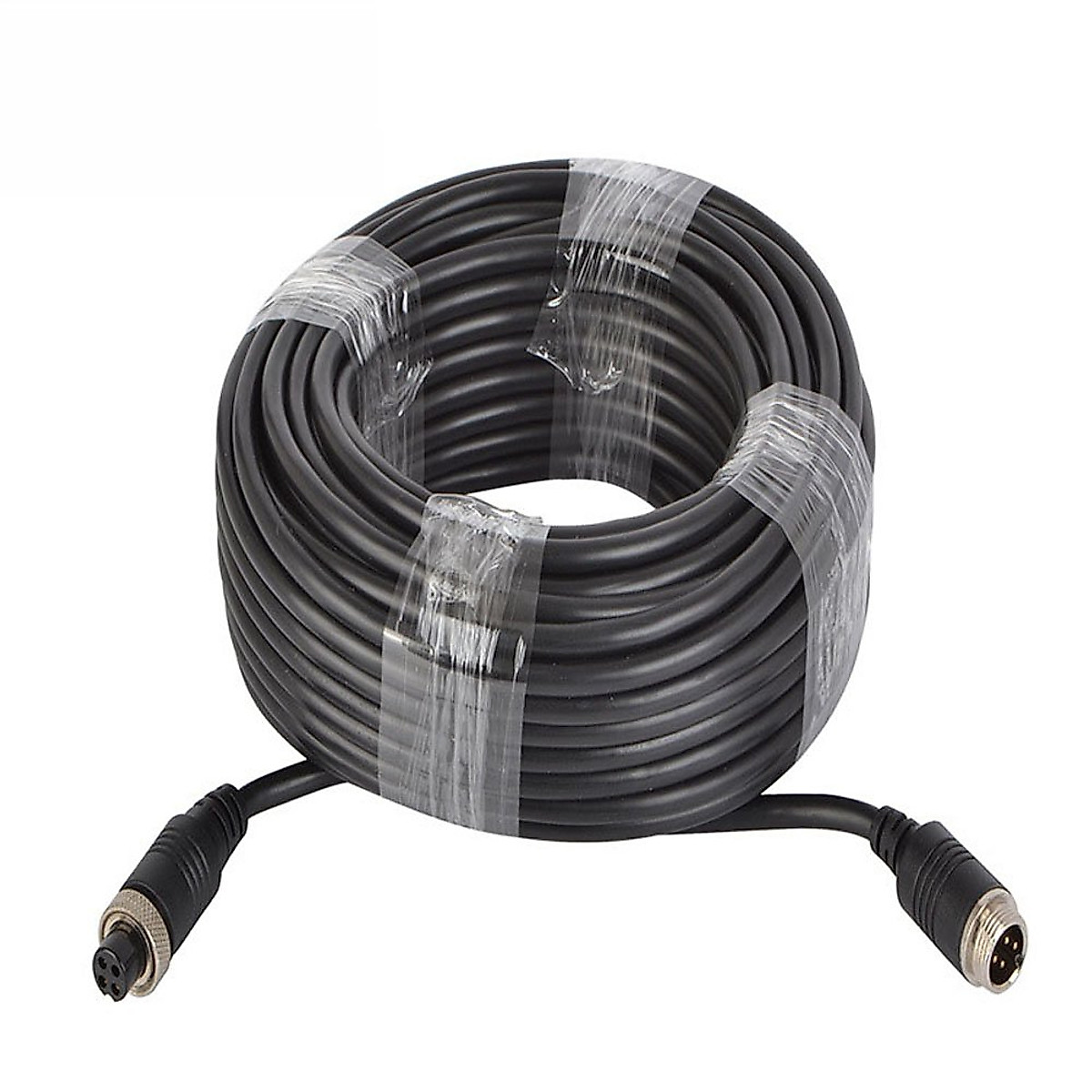 Vehicle Backup Camera and 7 inch Screen Monitor System 12V/24V,2 x IR Night Vision Car Reverse Rear View Mirror Camera Kit with 4 Pin 15m 20m Cable for RV Bus Semi Truck Trailer 5th Camper