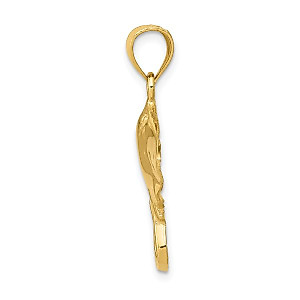 IceCarats 14K Yellow Gold Necklace Charm Pendant 30mm x 18mm Only