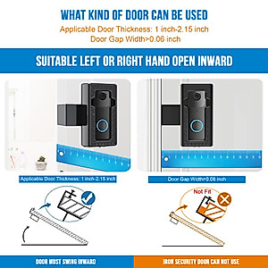 Anti-Theft Blink Video Doorbell Door Mount,No-Drill Adjustable Mounting Bracket,Not Block Doorbell Motion Sensor,Easy to Install Blink Video Doorbell Accessories for Houses Apartments Office