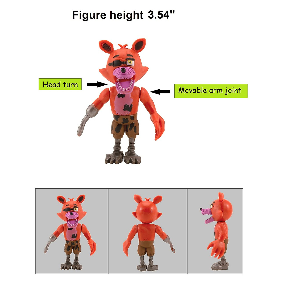 NA Toysvill FNAF Action Figures (Set of 6 pcs) | Inspired by Five Nights at Freddy’s Toys Figurines Set, Cake Toppers, Party Set, Collectible Toys for Kids, Height About 4 inches