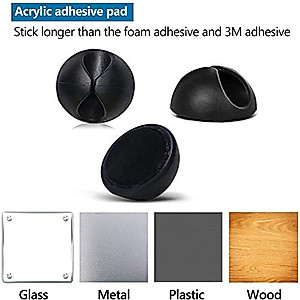 Wire and Cable Clamp Holder, Self-Adhesive Desktop Data Cable Clamp, Multifunctional Round USB Wire Clamp for Home Office and Car, Non-Toxic Material Durable Clamp