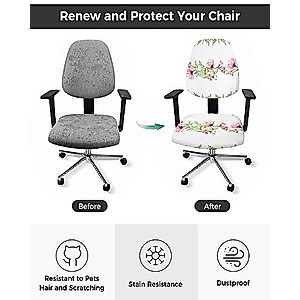 Big buy store Office Chair Cover Poppy Flower Butterfly Desk Chair Cover Stretch Elastic Universal Computer Chair Covers Colorful Plant Stretch Rotating Chair Slipcovers Protectors