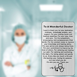 UJIMS Doctor Appreciation Gift To A Wonderful Doctor Wallet Insert Doctor Retirement Gift Thank You Gift Medical Doctor Jewelry (Wonderful Doctor Wallet)