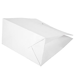 RNORRI White Gift Bags 11 x 6 x 11 Inch - 50Pcs Paper Bags with Die Cut Handles, Shopping Bags For Business, Party Bags For Birthday, White Bags Bulk
