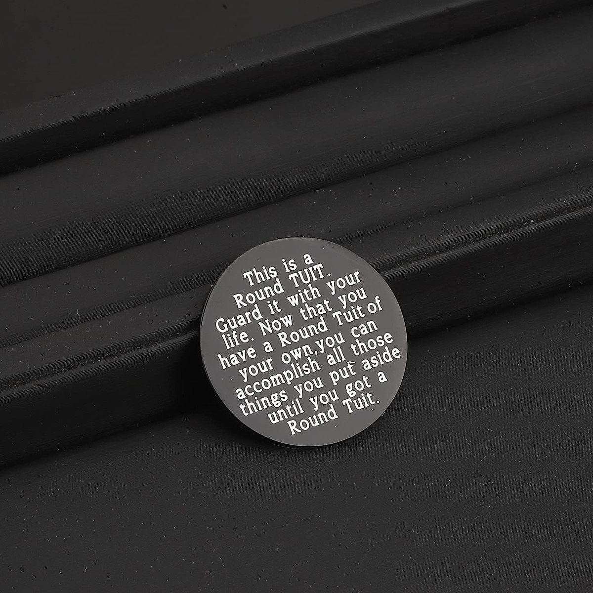 FOTAP Round TUIT Token Get A Round TUIT Guard it With Your Life Token Coins Inspirational Graduation Gift (Black- Tuit)