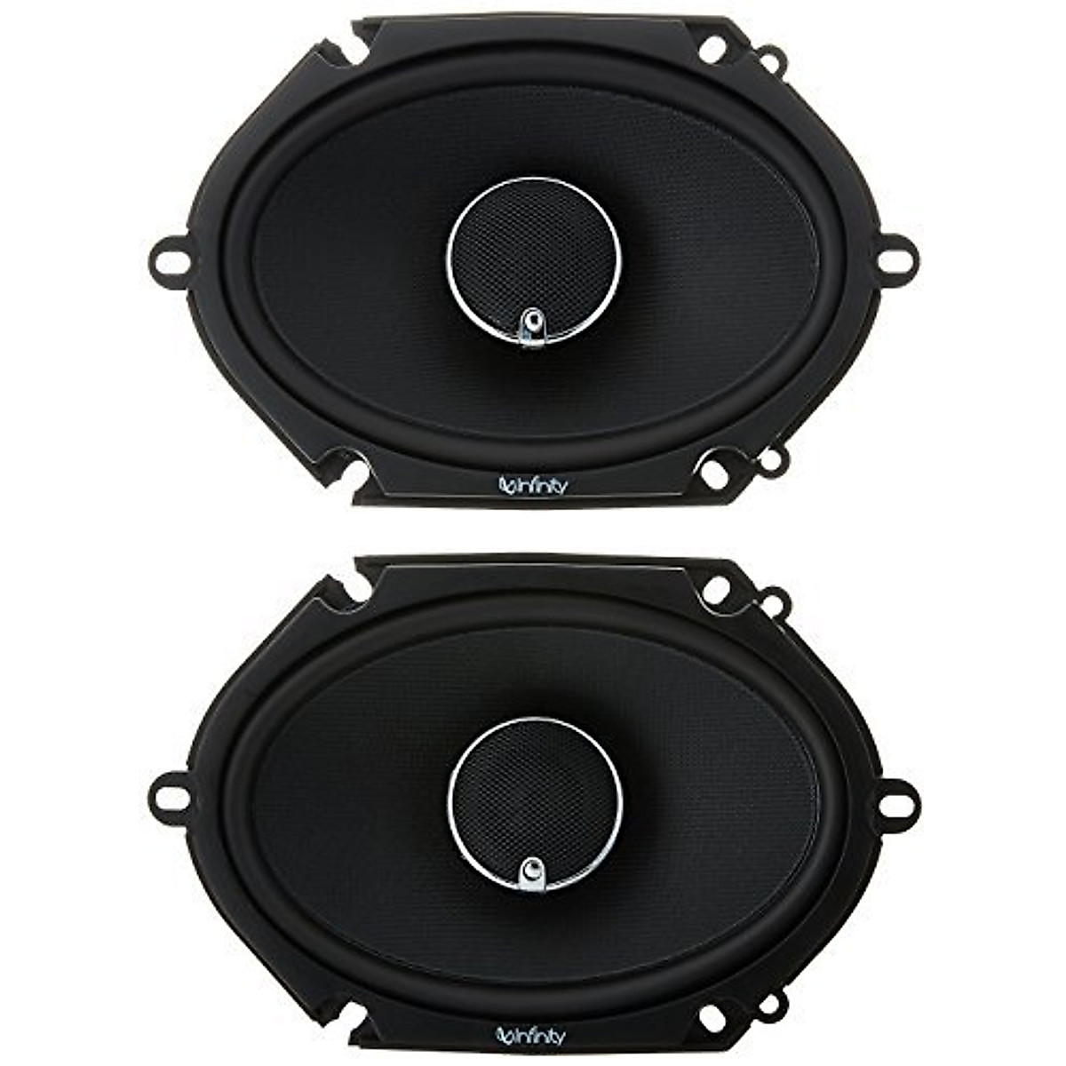 Infinity Kappa 6X8"/5X7" 300 Watts Max (100 Watts RMS) 2-Way Coaxial Car Audio Stereo Multi Element Speakers with UniPivot Tweeters with Oversized Voice Coils - Pair Bundled with Alphasonik Earbuds