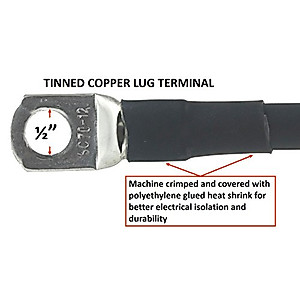 200 Amp Welding Leads Assembly Set - Terminal Lug Connector - #2 AWG Cable (25 FEET Each Lead)