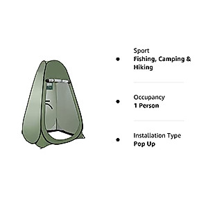 Petgin Pop Up Changing Room Privacy Tent – Instant Portable Outdoor Shower Tent, Camp Toilet, Rain Shelter for Camping & Beach with Carry Bag-Army Green