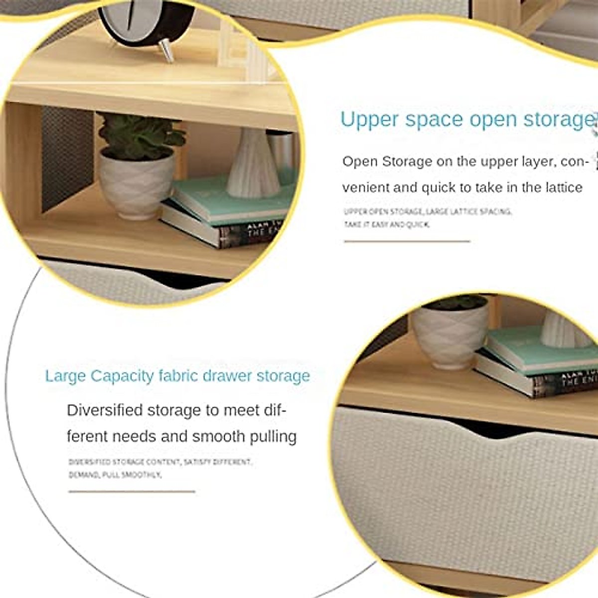 HIGOH Bedside Table Bedside Table Sofa Side Table Container Cabinet end Bedside Table Storage Organizer
