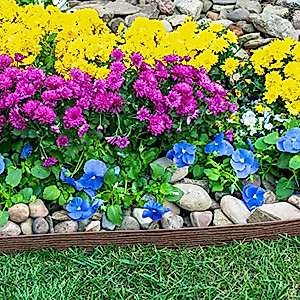 EasyFlex Tall Wall No-Dig Ladscape Edging with Anchoring Spikes, 2.5 in. Tall Straight Top Plastic Garden Border with Woodgrain Texture, 40 Foot Kit, Brown (3220BRE-40C)