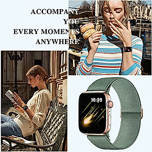 Enjoyselfhub Stretchy Solo Loop Compatible with Apple Watch Band 38mm 40mm 42mm 41mm 44mm 45mm, 6 Pack Nylon Sport iWatch Wristband for Apple Watch Series 8 7 6 5 4 3 2 1 SE Women Men, 38mm Brown