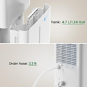 Waykar 80 Pint Energy Star Dehumidifier for Home, Basement, Large Rooms up to 5,000 Sq. Ft. - Auto Defrost, Ultra Quiet(40 dB), Auto Comfort Mode, with Drain Hose & Water Tank