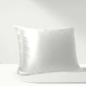 MYK 100% Pure Natural Mulberry Silk Pillowcase, 25 Momme One Side for Hair and Skin Care (King, Ivory White)…