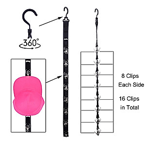 2 Pack 16 Baseball Cap Rack Closet Hook Cap Holder Hat Storage Organizer Closet Hanging Cap Organizer