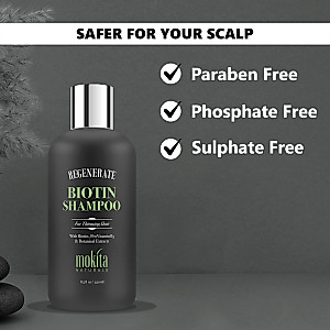 Mokita Naturals Hair Volumizing and Regrowth Shampoo for Thinning Hair, Sulfate-Free & Vegan-Friendly, 8.5 Ounces