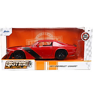 Jada Toys Big Time Muscle 1:24 1971 Chevy Camaro Z28 Die-cast Car Red/Black, Toys for Kids and Adults
