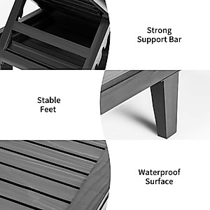 Giantex Set of 2 Outdoor Chaise Lounge Patio Recliner Chair with 5-Position Adjustable Backrest, Weather-Proof & Rust-Resistant Chaise Lounger for Patio, Beach, Balcony, Poolside