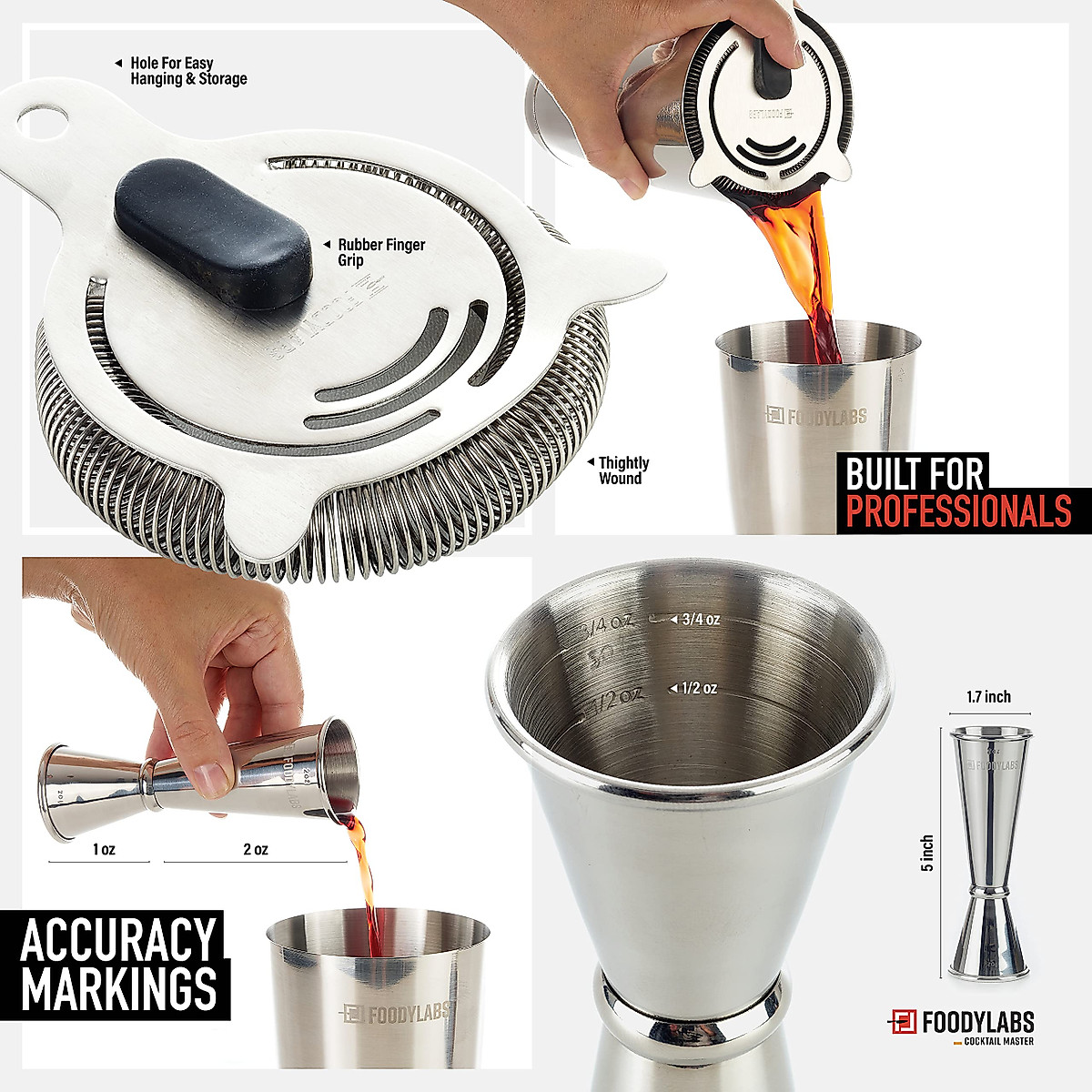 Cocktail Shaker Set | Mixology Bartender Kit | 22 Pieces Complete Premium Barware Tool Sets | All The Best bar Essentials for The Home and Professional Bartender | High-End Bartending kit