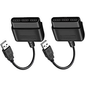 vienon PS2 Controller to USB Adapter Converter, 2 Pack Compatible with PS1/PS2 Controller Gamepad to PS3/PC Controller No Need Driver