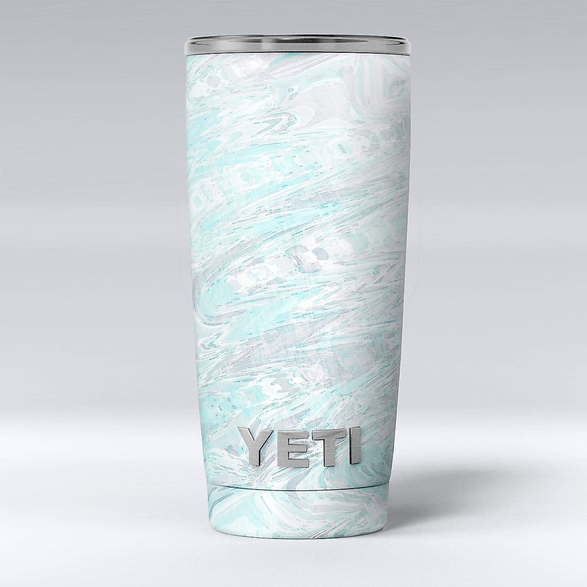 Design Skinz Teal Slate Marble Surface V39 - Skin Decal Vinyl Wrap Kit Compatible with The Yeti Rambler Cooler Tumbler Cups