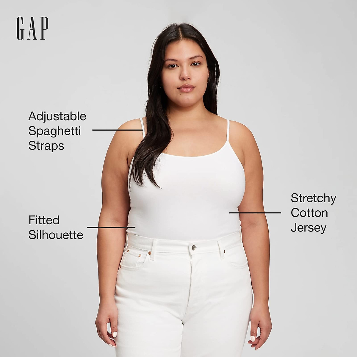 GAP Womens Scoopneck Layering Cami Shirt, Multi, Large US