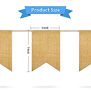 LEOBRO 48 Pcs Burlap Banner, 30 Ft Swallowtail Flag, DIY Decoration for Holidays, Wedding, Camping, Party, New Year Decorations, Merry Christmas Banner, Indoor Christmas Decoration