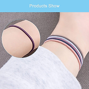 Aigee Hair Elastics, High Stretch Rubber Hair Band, No Metal No Damage, Hair Band Dia 1.58 IN Thk 0.1 IN Or 2.5mm, Suitable for women and men (Value Set Black/Colored Each 40pcs) A gift of exquisite comb, 80 PCS