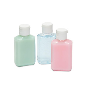 Okuna Outpost 50 Pack Mini Empty Plastic Bottles with Flip Cap, 2 oz Refillable Travel Container for Liquid Lotion Shampoo