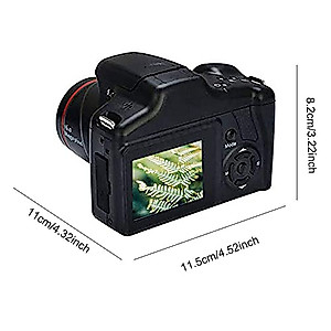 NORK Digital SLR Camera, Portable Anti-Shake Vlogging Camera, 2.4 in TFT LCD Screen 1080P Video Camera, Built-in Microphone, HD 16X Zoom, 5MP CMOS Sensor, Black