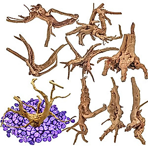 Vmiapxo 8 Pack Natural Driftwood for Aquarium, Aquarium Decor Spider Wood Freshwater Fish Tank Reptile Driftwood Branch (4"- 6")