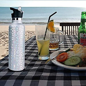 Swig Sip Insulated Water Bottle - 25oz Double Wall Stainless Steel Tumblers with Straw Vacuum Insulated Thermos Workout Tumbler (Laser Siver)