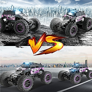 Songtai Remote Control Car, Purple Rc Truck 4x4 Off-Road Waterproof Function 360° Rotation, Suitable for Boys, Girls, Adult and Children's Toy