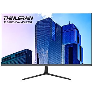 Thinlerain 21.5 inch pc Monitor, LED Monitor with Full HD (1920 x 1080) 75Hz 5MS VA Panel, Zero Frame Monitor Desk Monitor with HDMI & VGA Port, for Laptop Computer, Black