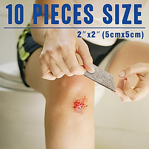 Ceeport 2 "x 2" Ag Silver Calcium Alginate Wound Dressing Pads, 12 Individual Pack Highly Absorbent Painless Removal Dressing, Soft Silver Dressings for Wound Care, Non-Stick Gauze Pads for Wounds