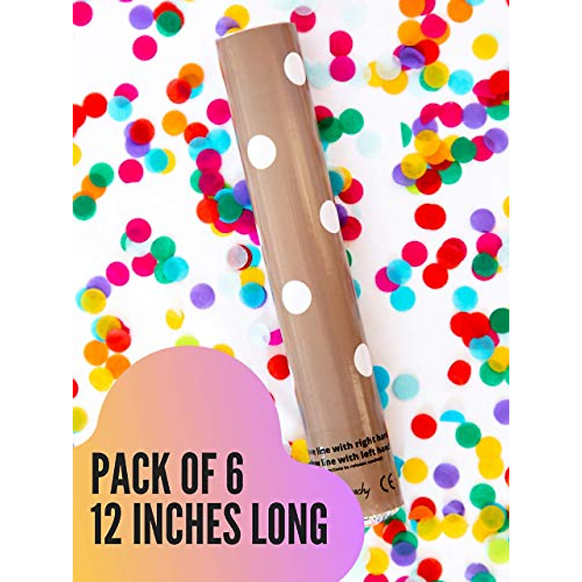 Peachy Party Poppers Confetti Cannons, Modern Biodegradable Wedding Confetti Cannon, Confetti Poppers for Send Off, Wedding, New Years Eve, Party Supplies