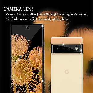 YEYEBF Google Pixel 6 5G Screen Protector + Camera Lens Protectors, [2+2 Pack] Full Coverage Tempered Glass Screen Protector for Pixel 6 [Case-Friendly][Anti-Shatter][3D Glass]
