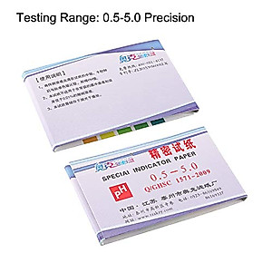 uxcell PH Test Strips 0.5-5.0 Indicator Paper Lab Litmus Tester 80in1 Kit for Water Food Pool Aquarium Testing Alkaline Acid