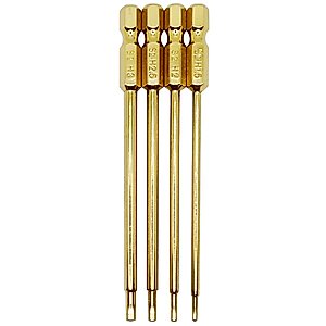 VICRAZZE RC Hex Bit Set 1.5, 2.0, 2.5 & 3.0mm Hex Head Allen Wrench Drill Bit S2 Steel 1/4" Hex Shank 100mm Long for Screwdrivers Bit Electric Screwgun Power Drill RC Repair Working Tools
