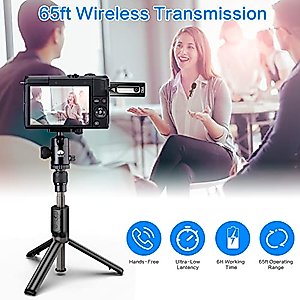 Wireless Lavalier Microphone, OSA Camera Microphone for iPhone, Android Phone, Camera, Clip-on Plug & Play Auto-sync and Noise Reduction for Video Recording, Interview