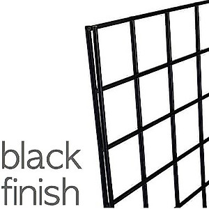 Only Hangers Gridwall Panel Display Fixture with Gondola Base - Black Grid Gondola Unit with Casters