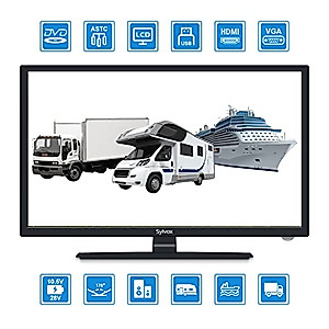 SYLVOX 27 Inch TV 12/24 Volt TV Full HD RV TV,1080P,Built-in DVD Player and FM Radio, for Home, RV Camper and Mobile Use