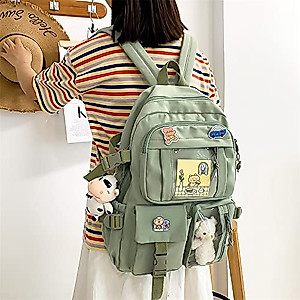 MAEHARRT Kawaii Backpack with Kawaii Pin and Accessories Kawaii Backpack for School Aesthetic Backpack Girls Backpacks Back to School Backpacks Cute Backpack