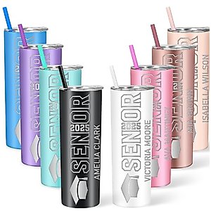 Personalized Graduation Tumbler Graduation Gifts for Her Him Custom Senior 2025 Tumbler with Name Class of 2025 Gift Senior 2025 Tumbler with Lids and Straws Senior Night Gifts 20 oz Insulated Cup