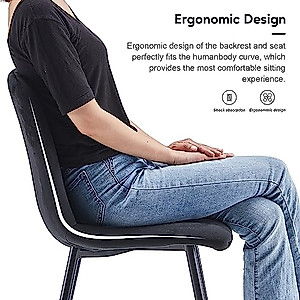 CLIPOP Dining Chairs Set of 2, Black Dining Chairs with Velvet Upholstered Seat Backrest, Metal Leg, Armless Kitchen Chairs, Leisure Parson Chair for Living Room, sillas de comedor