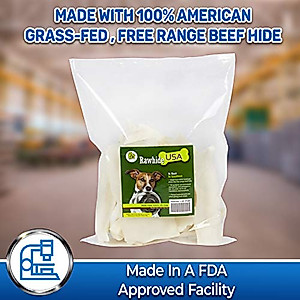 PET MAGASIN Natural Rawhide Chips – Premium Long-Lasting Dog Treats with Thick Cut Beef Hides, Processed Without Additives Or Chemicals